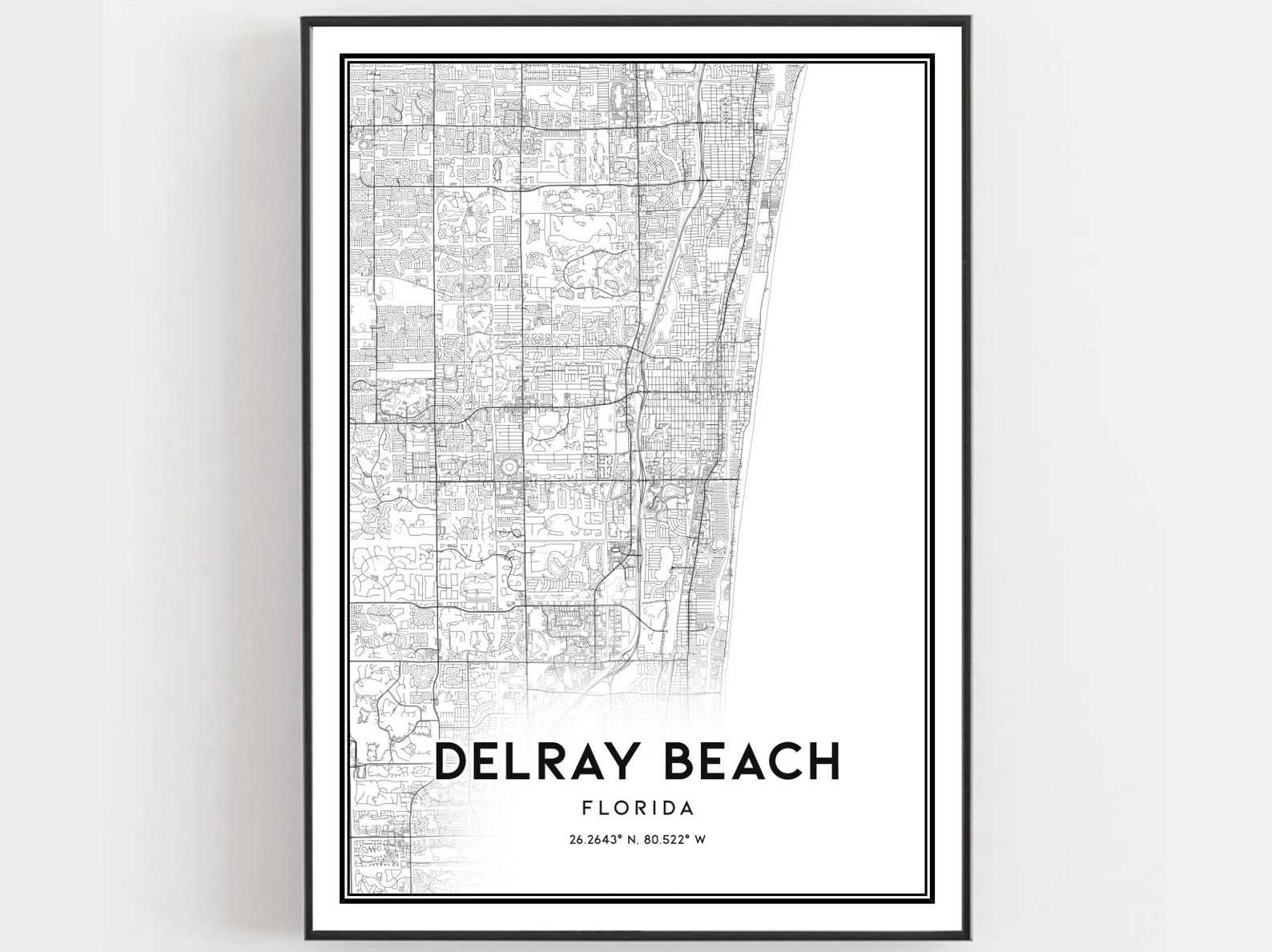 Delray Beach Map Print Delray Beach Map Poster Wall Art Fl - Etsy