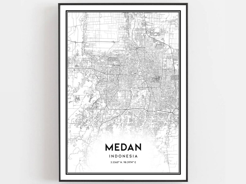 Medan Map Print Medan Map Poster Wall Art Medan City Map | Etsy