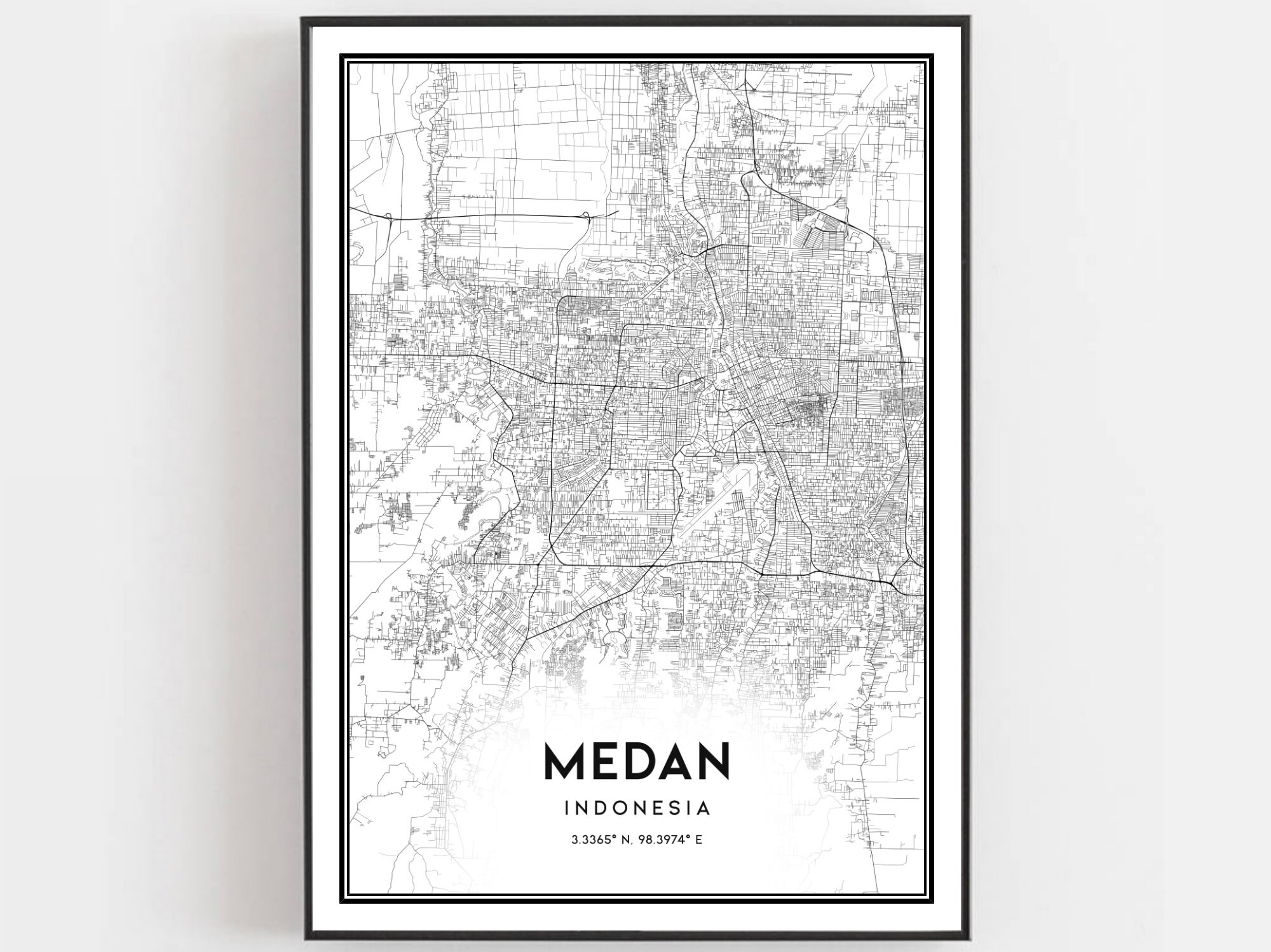 Medan Map Print Medan Map Poster Wall Art Medan City Map | Etsy
