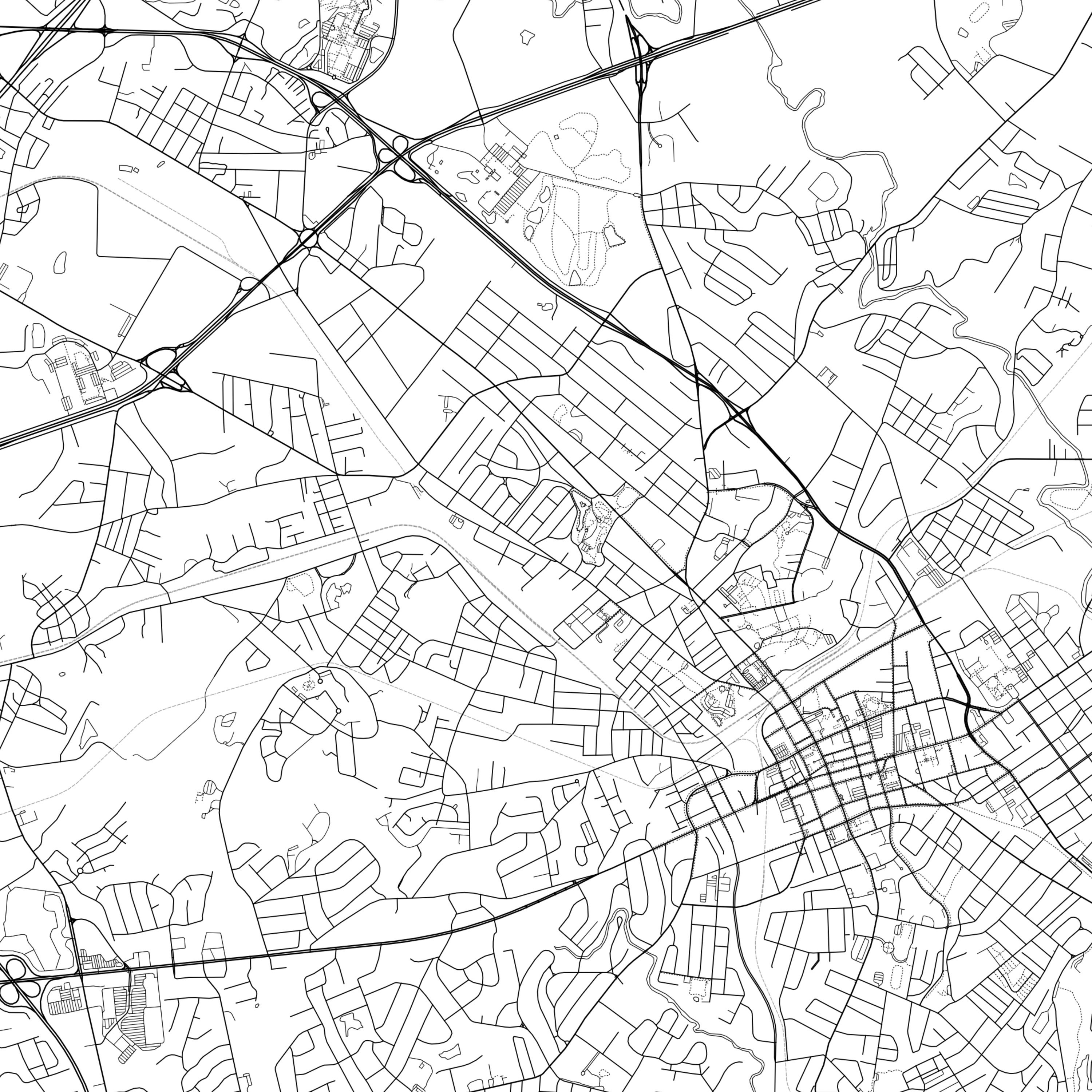 Spartanburg Map Print, Spartanburg Map Poster Wall Art, Sc City Map ...