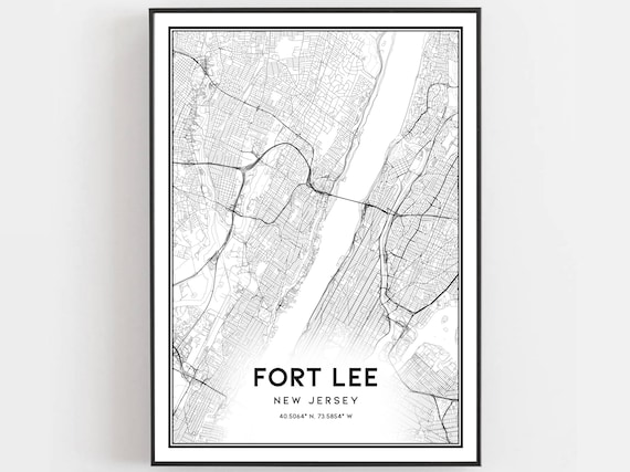 Fort Lee Map Print Fort Lee Map Poster Wall Art Nj City Map | Etsy