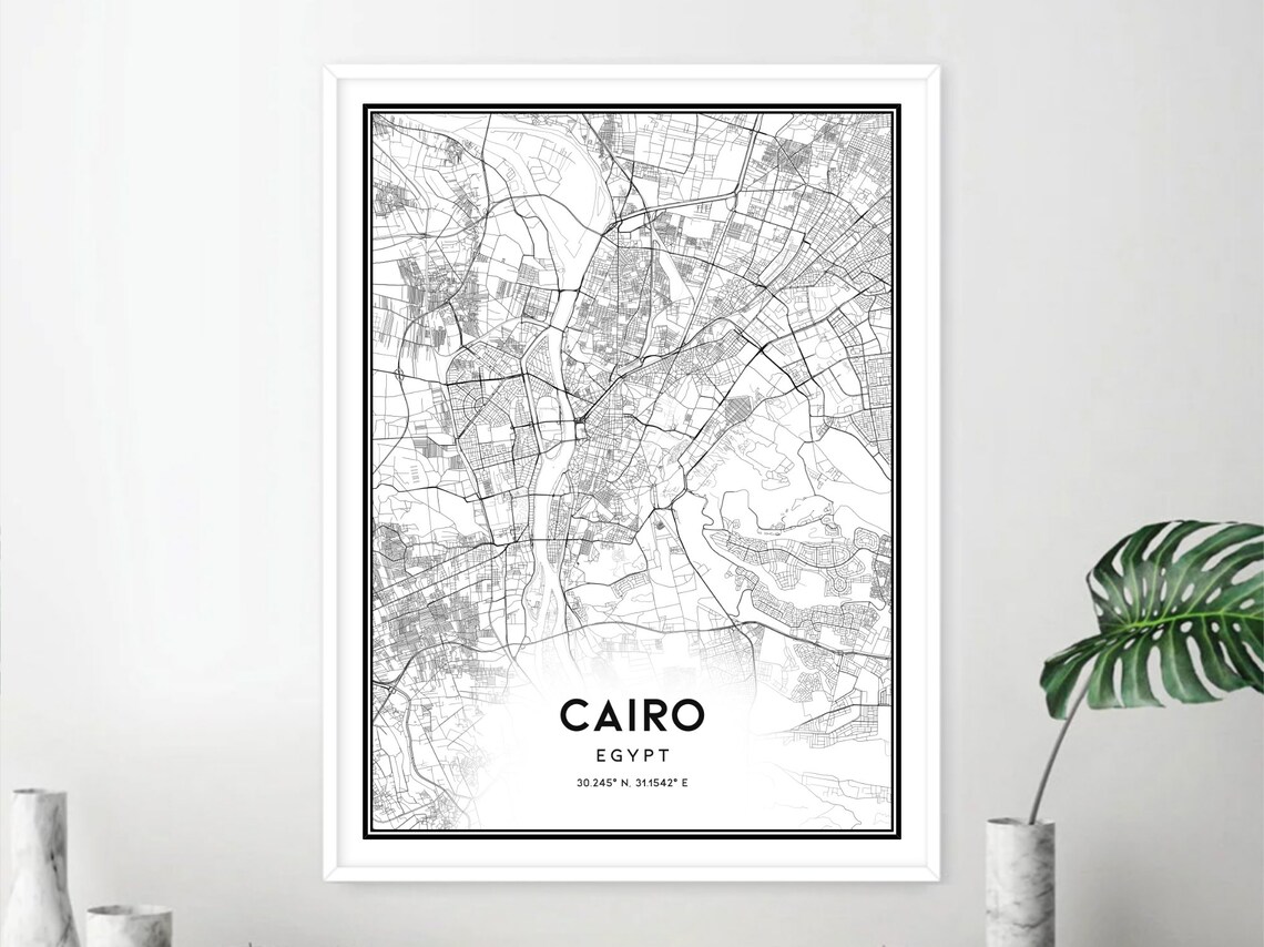 Cairo Map Print Cairo Map Poster Wall Art Cairo City Map - Etsy