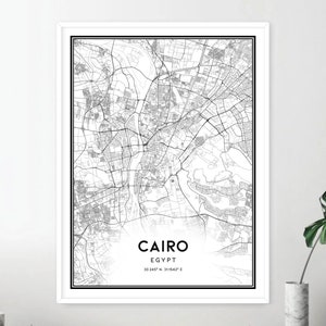Cairo Map Print, Cairo Map Poster Wall Art, Cairo City Map, Cairo Print ...