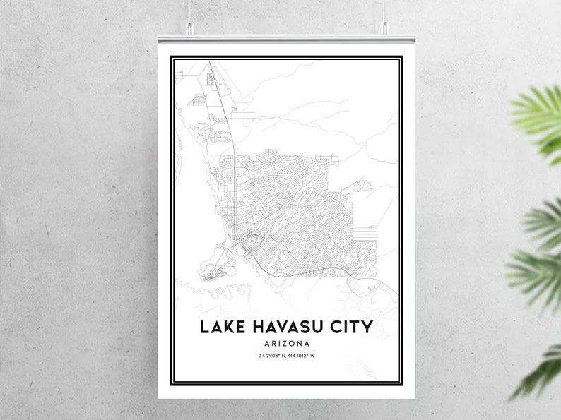 Lake Havasu City Map Print, Lake Havasu City Map Poster Wall Art, Az ...