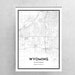 Wyoming Map Print, Wyoming Map Poster Wall Art, Mi City Map, Michigan ...