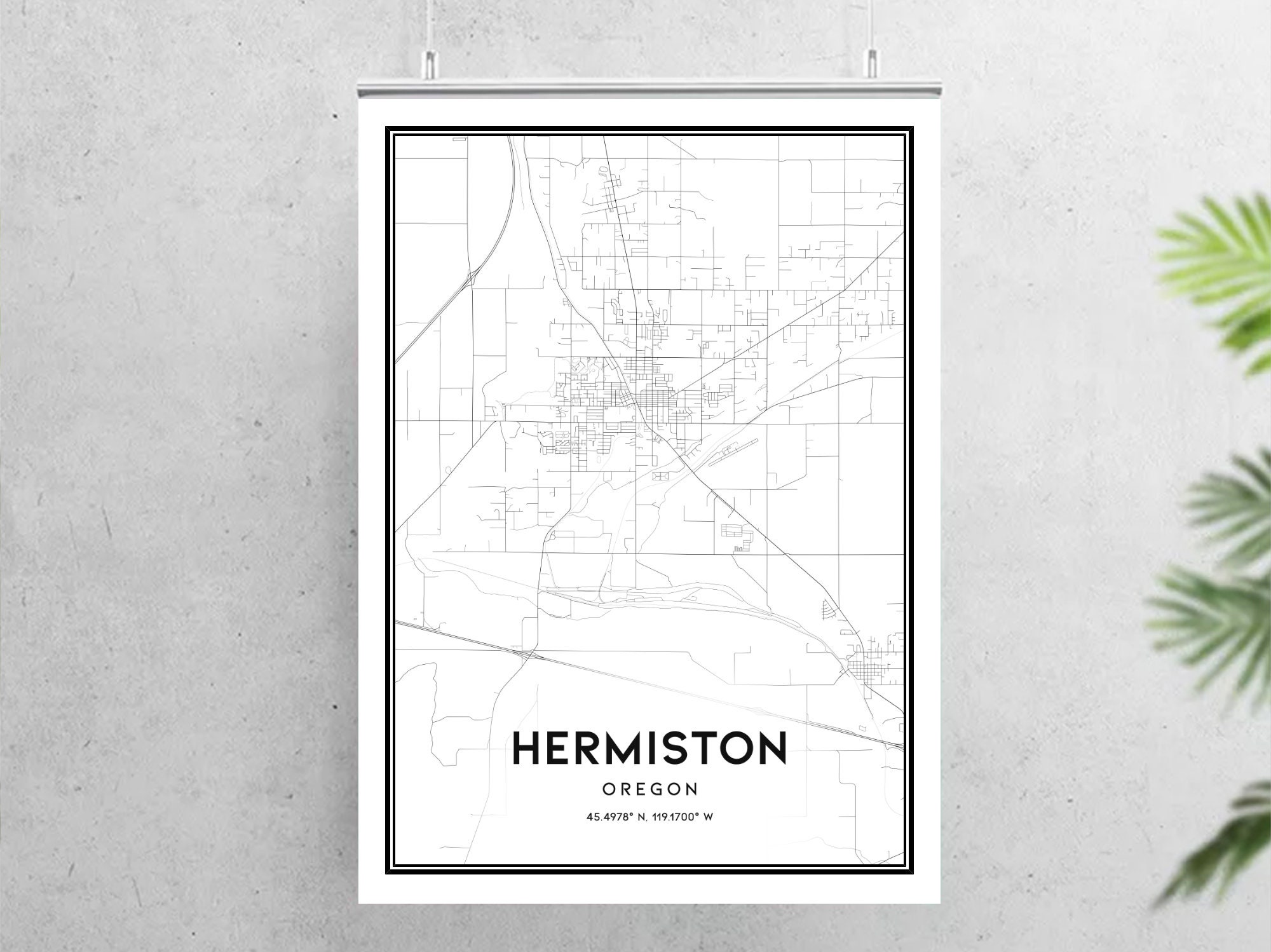 Hermiston Map Print Hermiston Map Poster Wall Art or City | Etsy