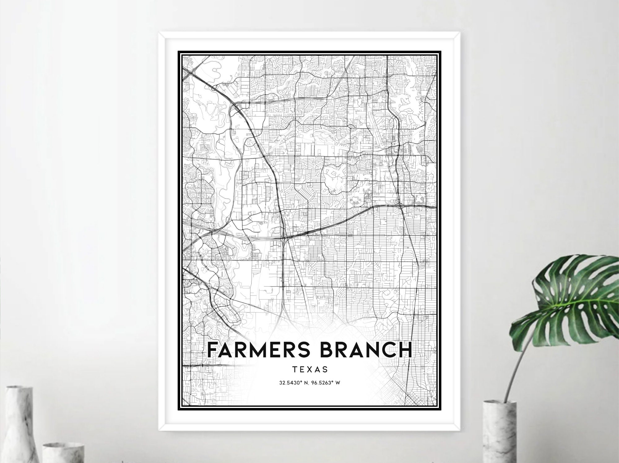 Farmers Branch Map Print, Farmers Branch Map Poster Wall Art, Tx City ...