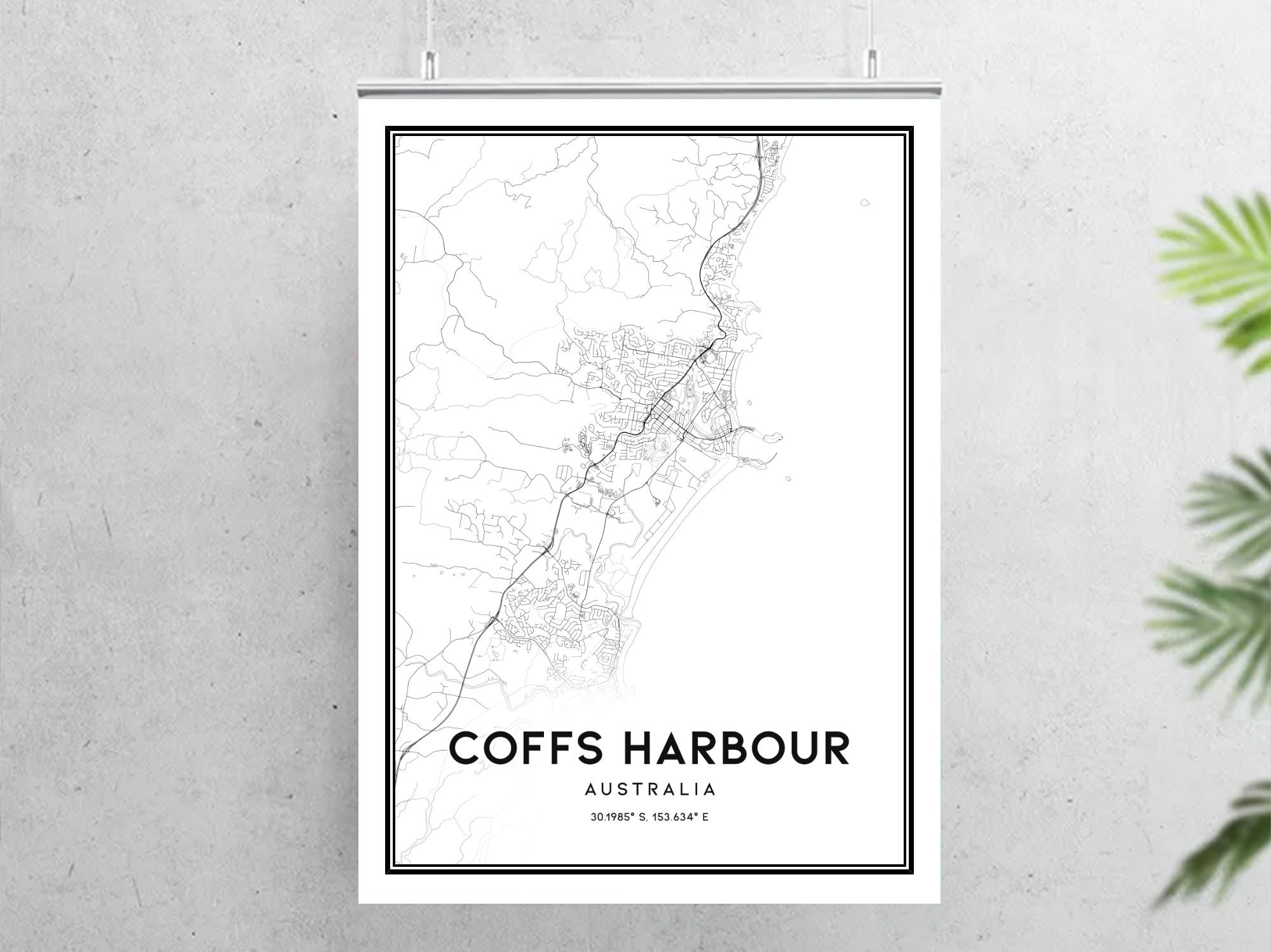 Coffs Harbour Map Print Coffs Harbour Map Poster Wall Art - Etsy