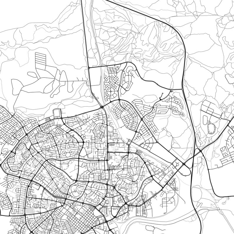 Beer Sheva Map Print, Beer Sheva Map Poster Wall Art, Beer Sheva City ...