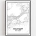 Madison Map Print, Madison Map Poster Wall Art, Wi City Map, Wisconsin ...