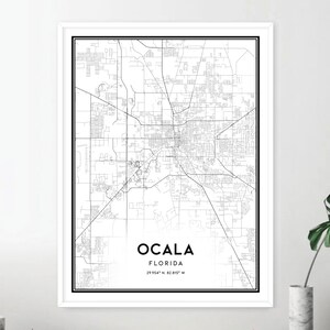 Ocala Map Print, Ocala Map Poster Wall Art, Fl City Map, Florida Print ...