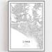 Lima Map Print, Lima Map Poster Wall Art, Lima City Map, Lima Print ...