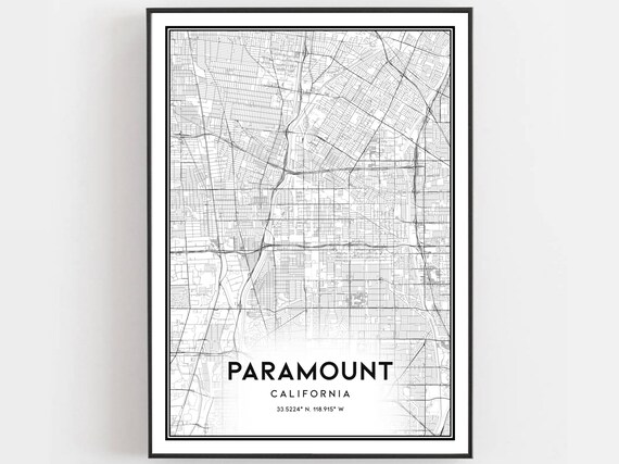 Paramount Map Print Paramount Map Poster Wall Art Ca City | Etsy