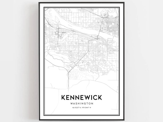 City Street Map Kennewick Hermiston + Richland + Kennewick Washington