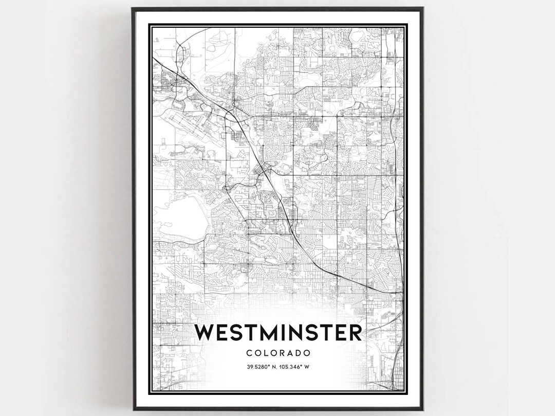 Westminster Map Print, Westminster Map Poster Wall Art, Co City Map ...