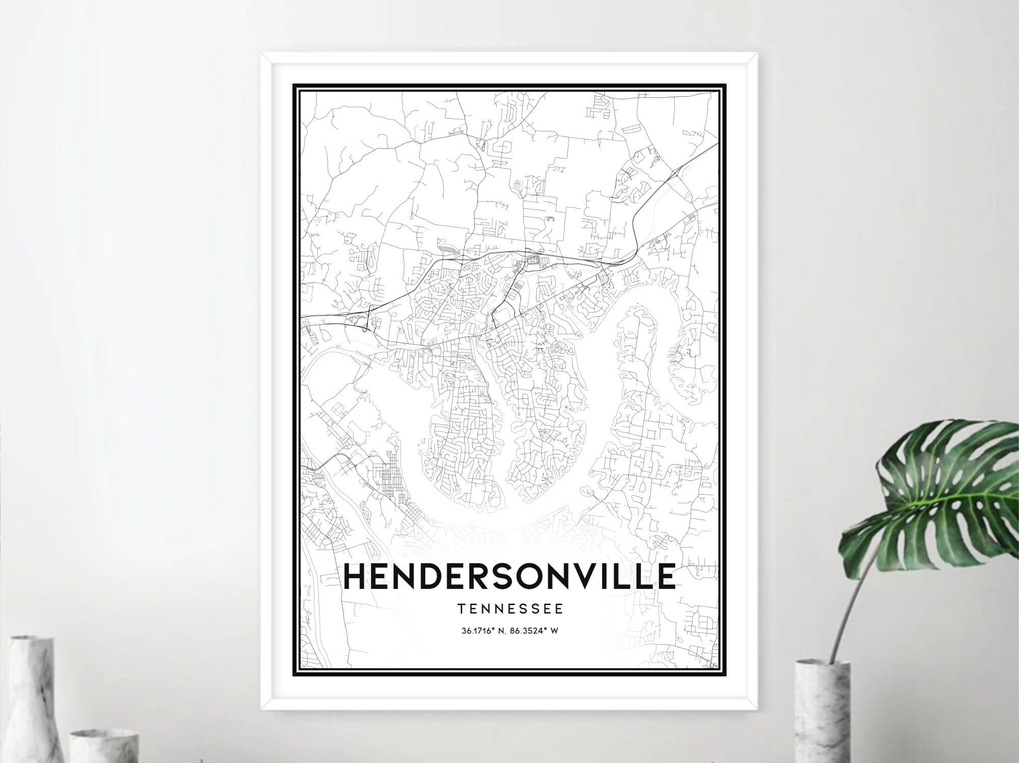 Hendersonville Map Print Hendersonville Map Poster Wall Art - Etsy