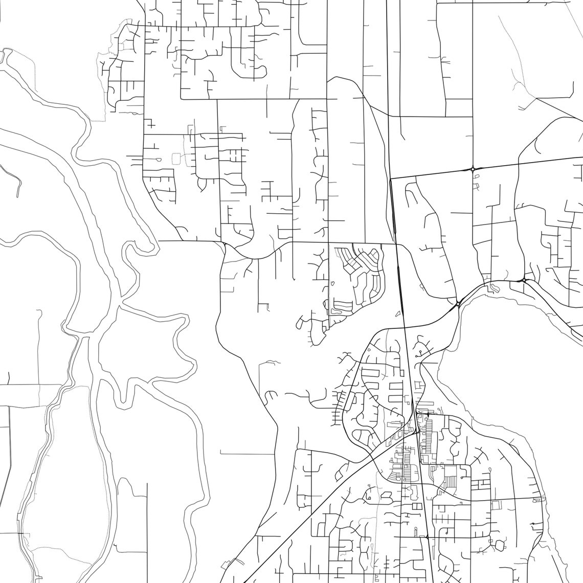 Lake Stevens Map Print, Lake Stevens Map Poster Wall Art, Wa City Map ...