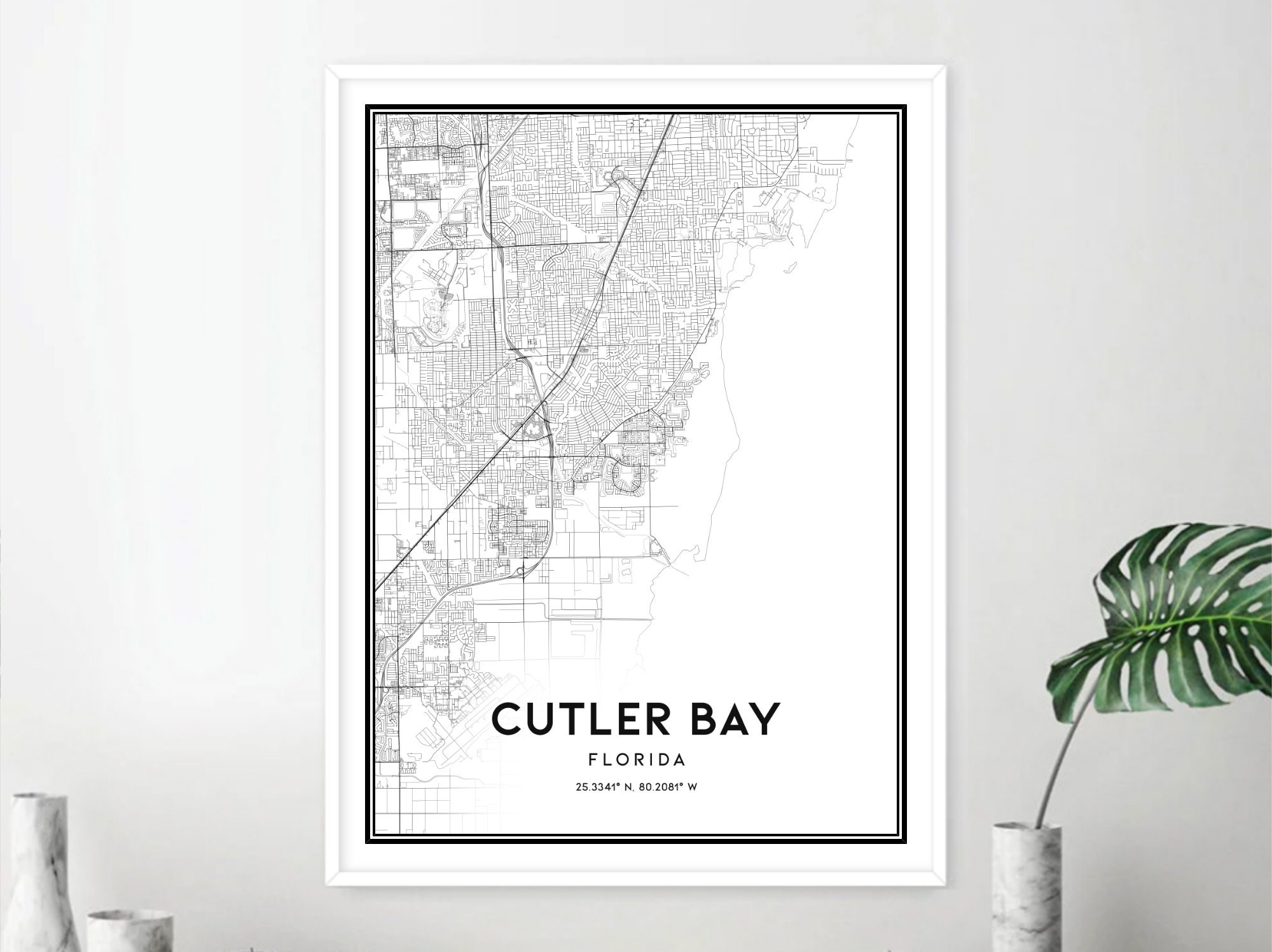 Cutler Bay Map Print Cutler Bay Map Poster Wall Art Fl City | Etsy