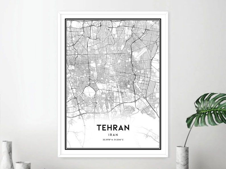 Tehran Map Print Tehran Map Poster Wall Art Tehran City Map | Etsy