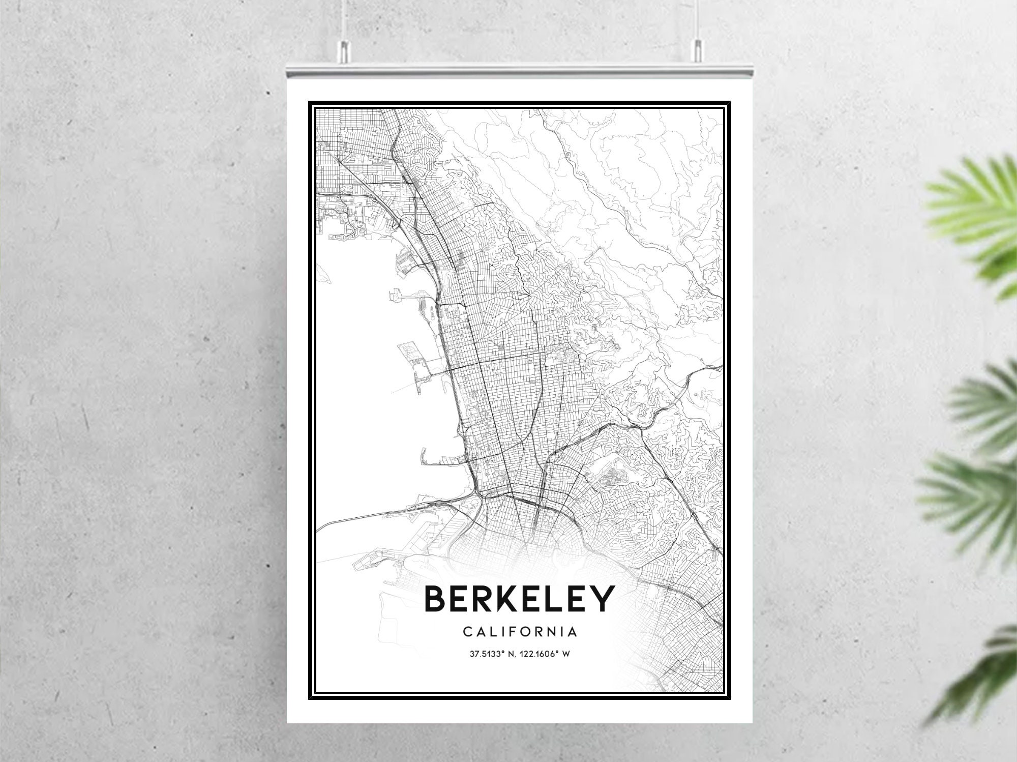 Berkeley Map Print, Berkeley Map Poster Wall Art, Ca City Map ...