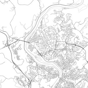 Morgantown Map Print, Morgantown Map Poster Wall Art, Va City Map, West ...