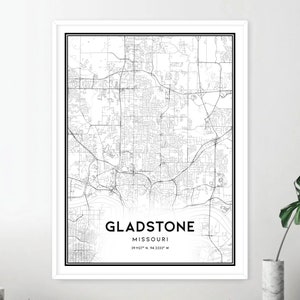 Gladstone Map Print, Gladstone Map Poster Wall Art, Mo City Map ...