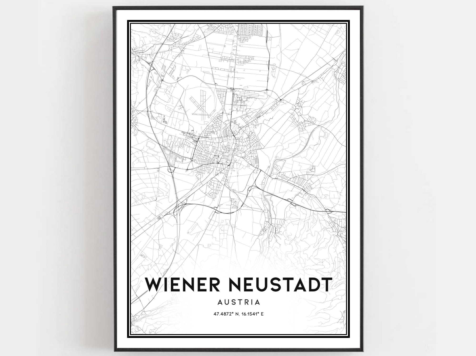 Wiener Neustadt Map Print Wiener Neustadt Map Poster Wall - Etsy