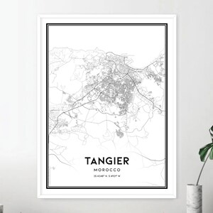 Tangier Map Print, Tangier Map Poster Wall Art, Tangier City Map ...