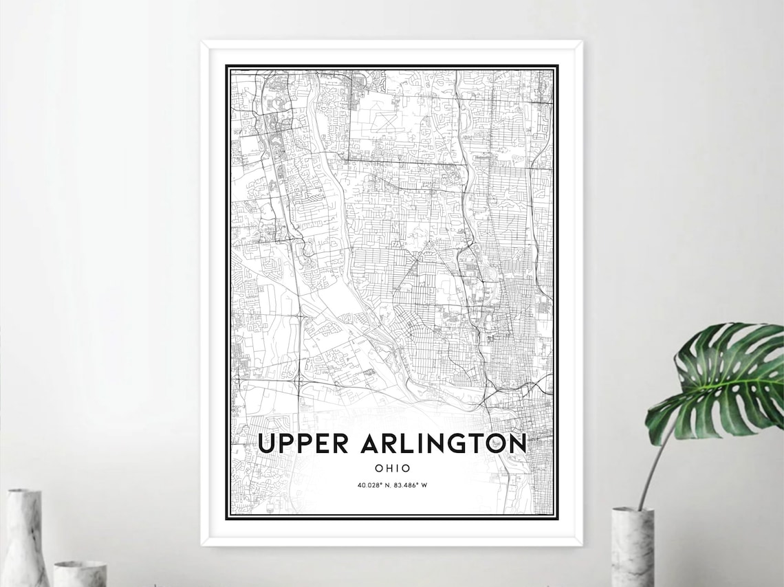 Upper Arlington Map Print Upper Arlington Map Poster Wall | Etsy