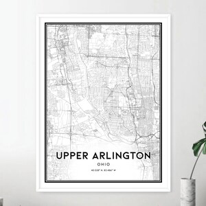Upper Arlington Map Print, Upper Arlington Map Poster Wall Art, Oh City ...