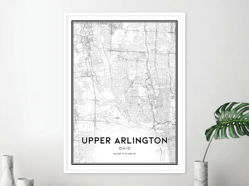 Upper Arlington Map Print Upper Arlington Map Poster Wall - Etsy