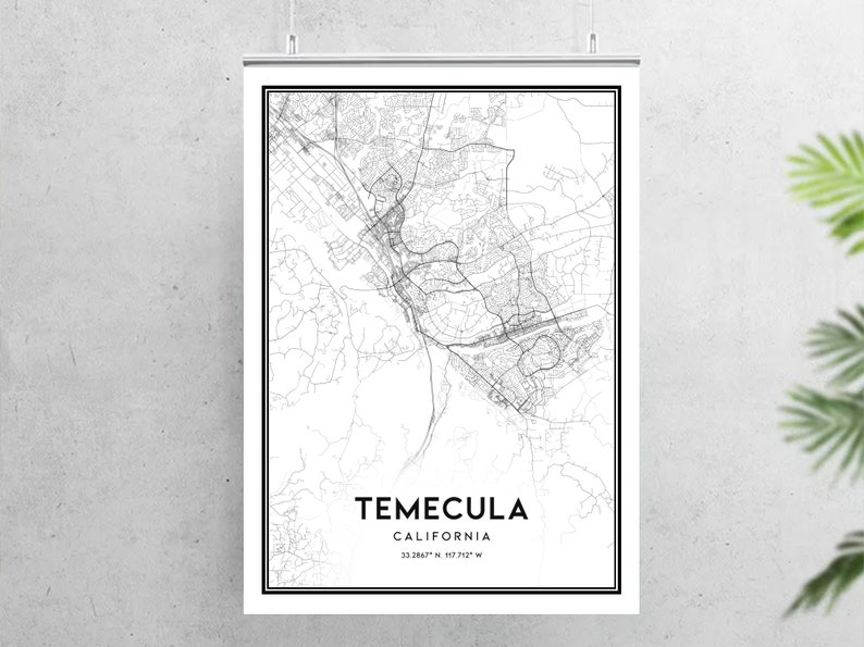 Temecula Map Print, Temecula Map Poster Wall Art, Ca City Map ...