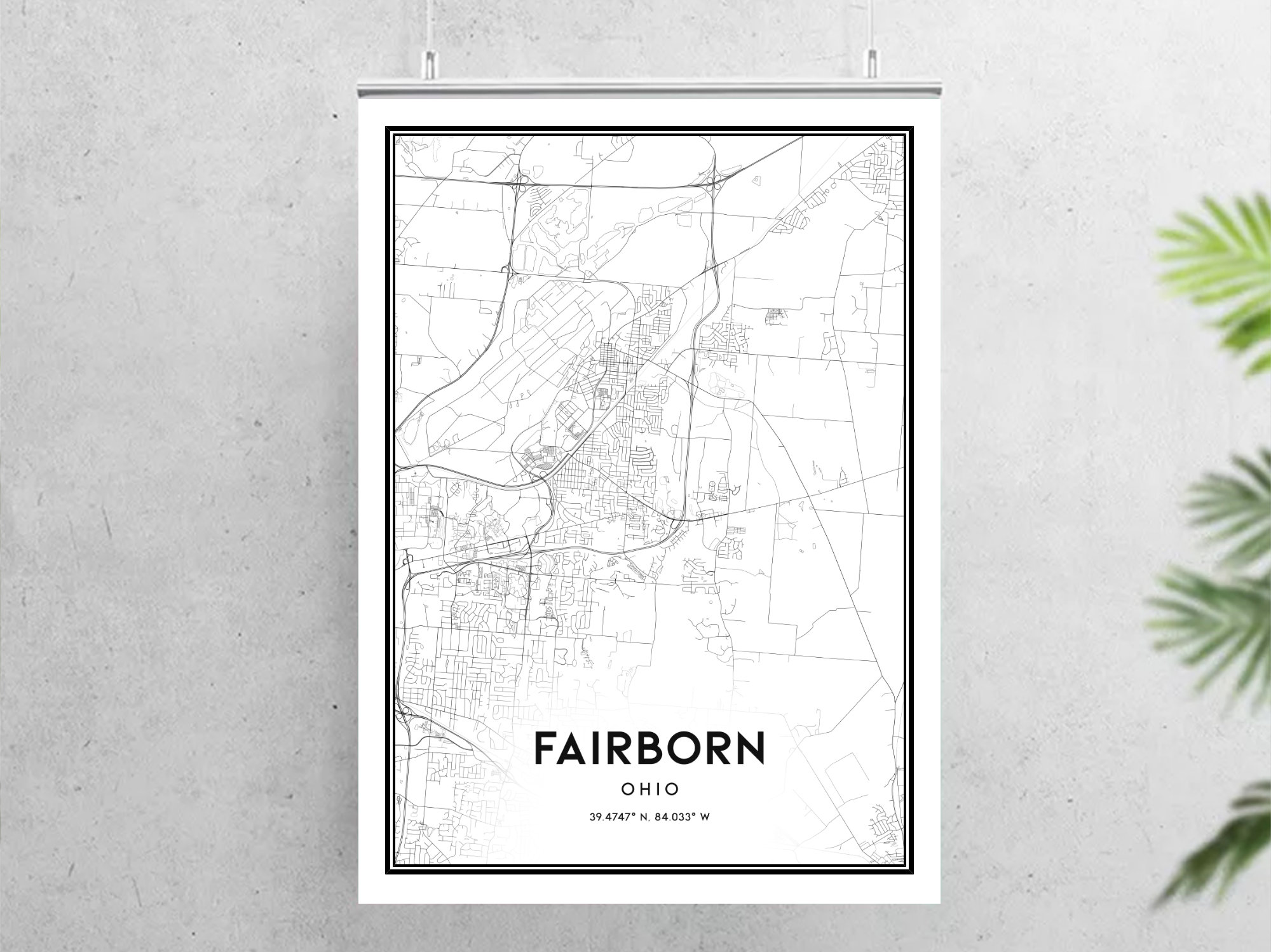 Fairborn Map Print Fairborn Map Poster Wall Art Oh City Map | Etsy