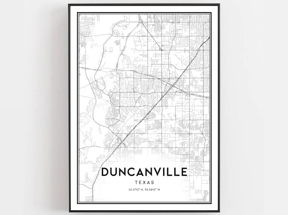 Duncanville Map Print Duncanville Map Poster Wall Art Tx | Etsy