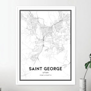 Saint George Map Print, Saint George Map Poster Wall Art, Ut City Map ...