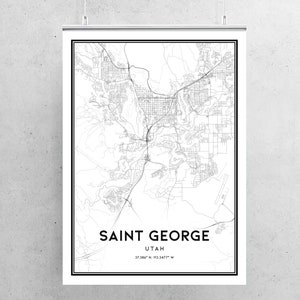Saint George Map Print, Saint George Map Poster Wall Art, Ut City Map ...