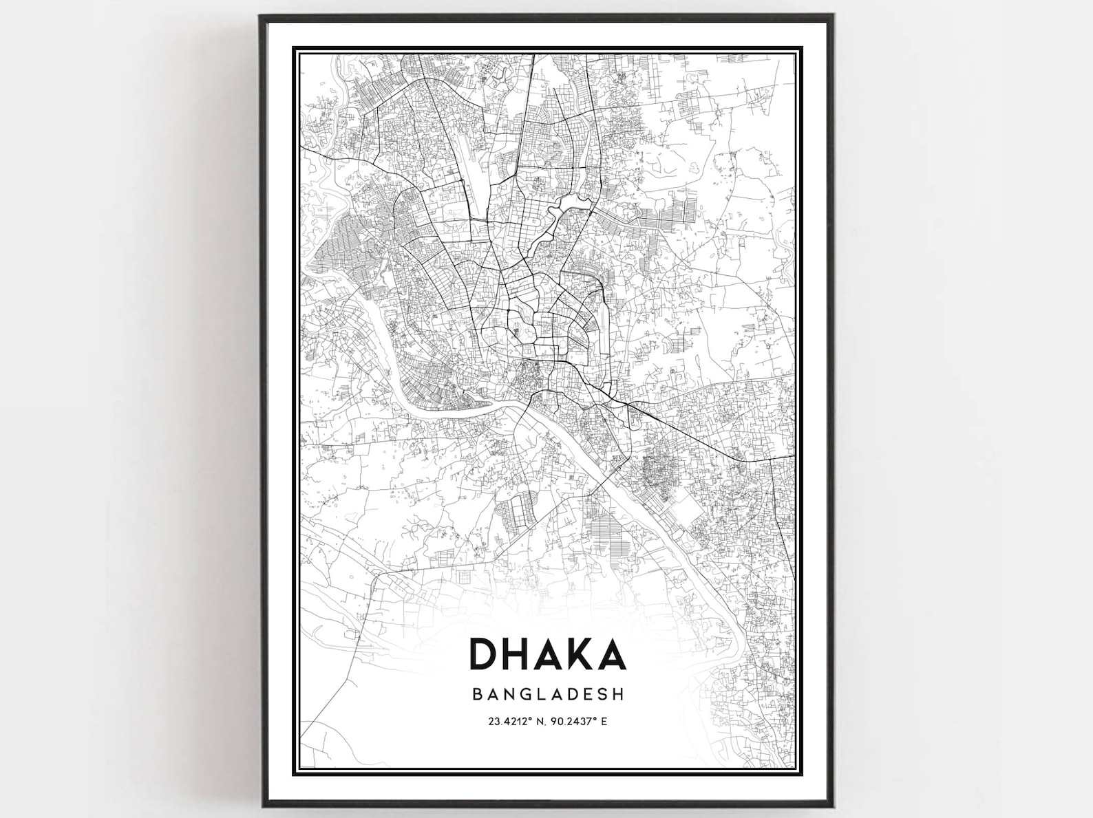 Dhaka Map Print Dhaka Map Poster Wall Art Dhaka City Map - Etsy
