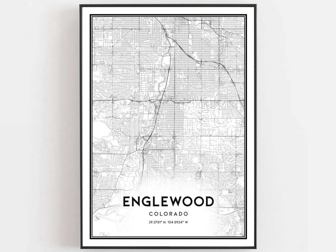 Englewood Map Print, Englewood Map Poster Wall Art, Co City Map ...