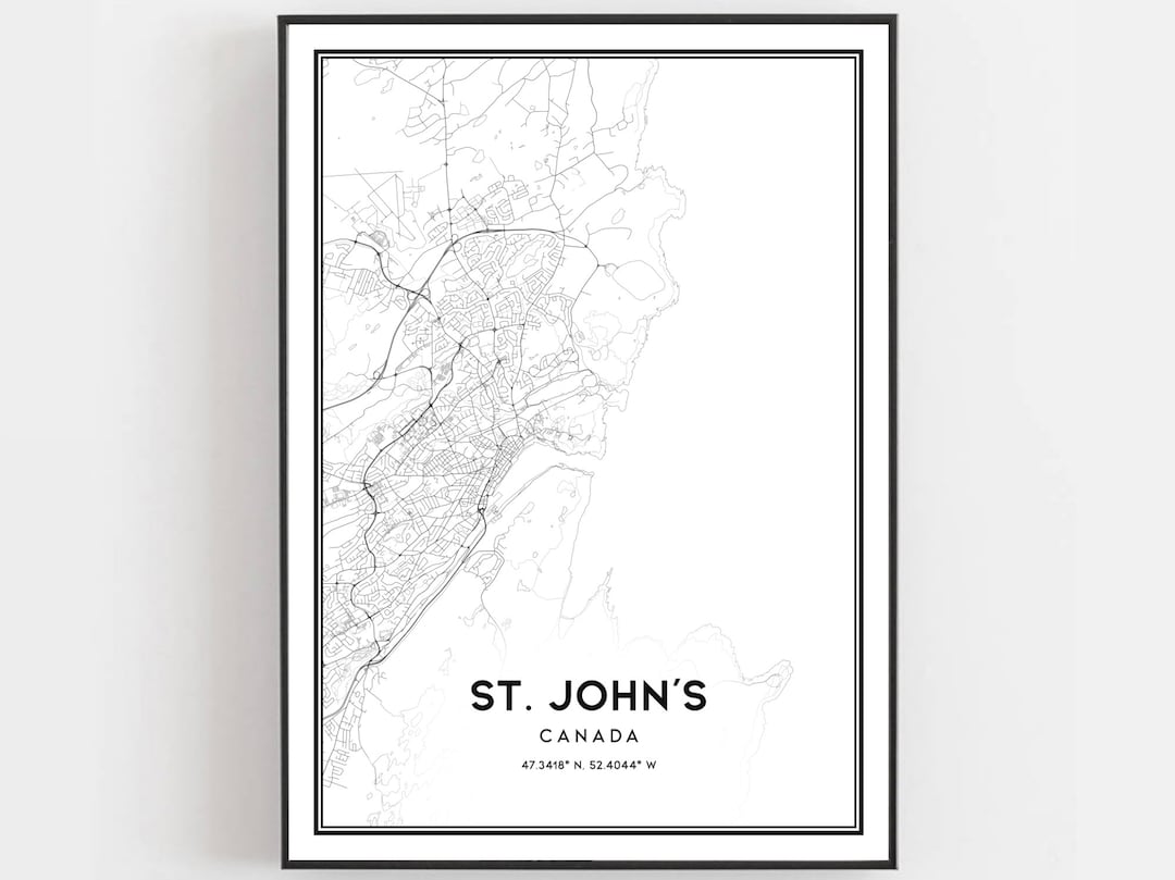 St. John’s Map Print, St. John’s Map Poster Wall Art, St. John’s City ...