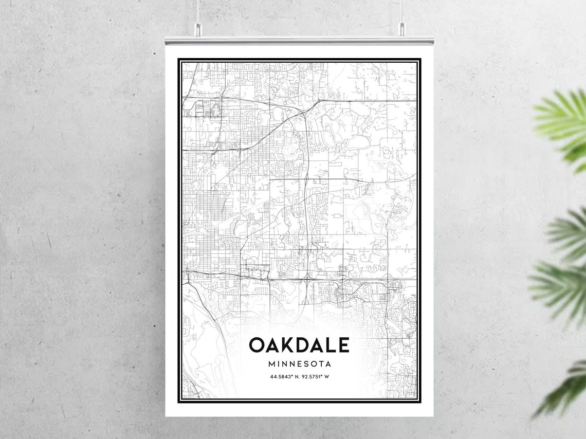 Oakdale Map Print Oakdale Map Poster Wall Art Mn City Map | Etsy