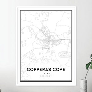 Copperas Cove Map Print, Copperas Cove Map Poster Wall Art, Tx City Map ...