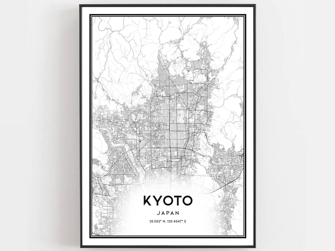 Kyoto Map Print, Kyoto Map Poster Wall Art, Kyoto City Map, Kyoto Print ...