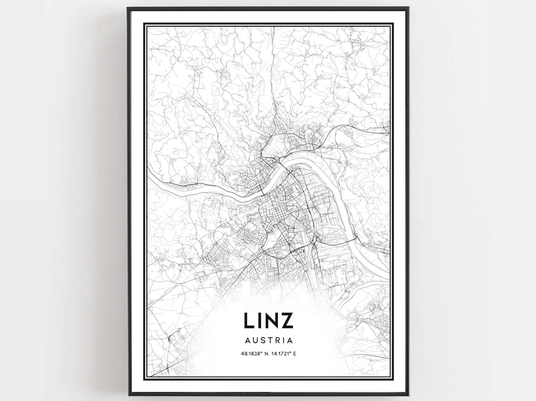 Linz Map Print, Linz Map Poster Wall Art, Linz City Map, Linz Print ...