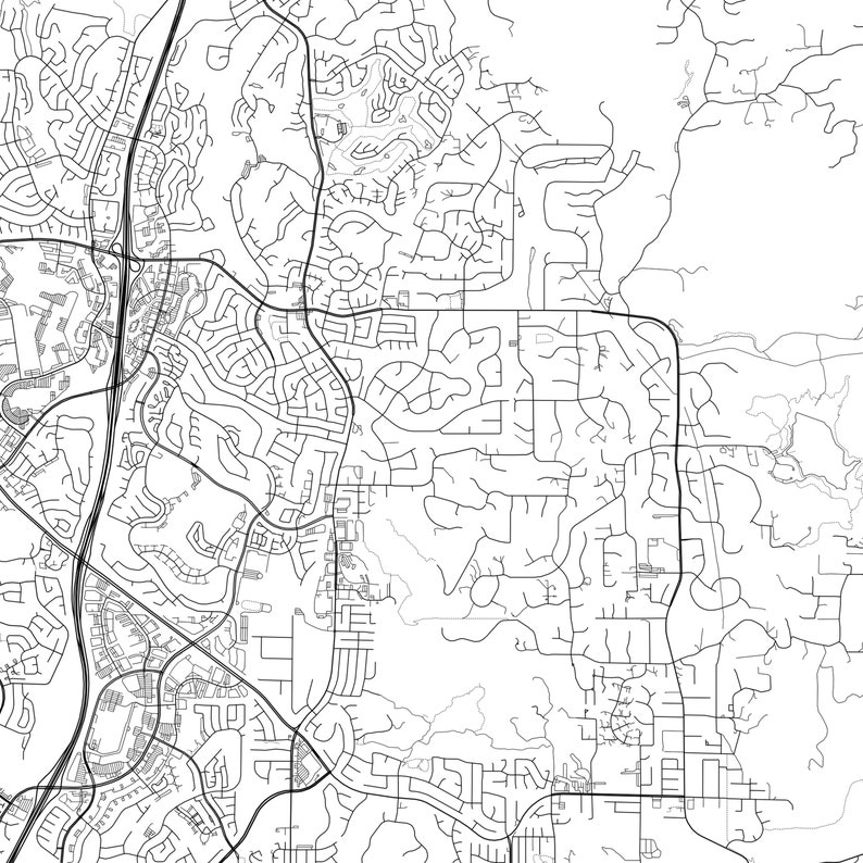 Poway Map Print, Poway Map Poster Wall Art, Ca City Map, California ...