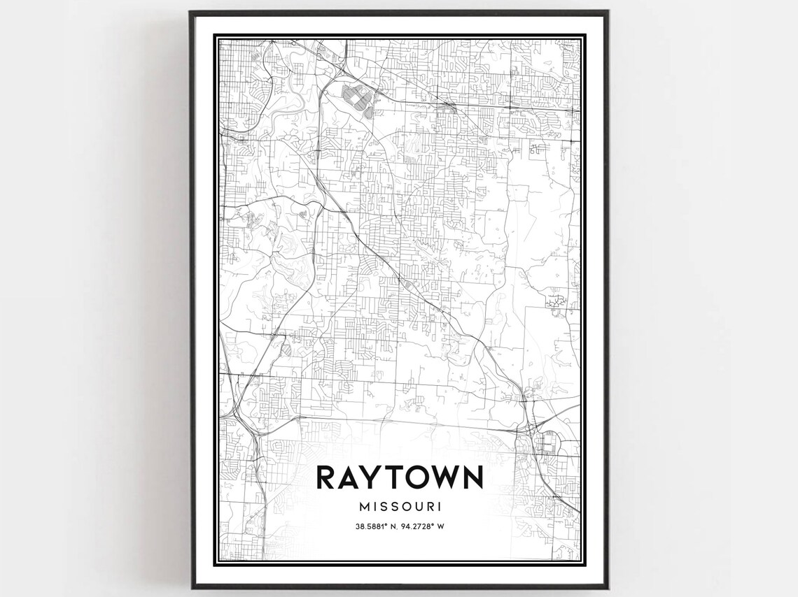 Raytown Map Print, Raytown Map Poster Wall Art, Mo City Map, Missouri ...