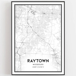 Raytown Map Print, Raytown Map Poster Wall Art, Mo City Map, Missouri ...