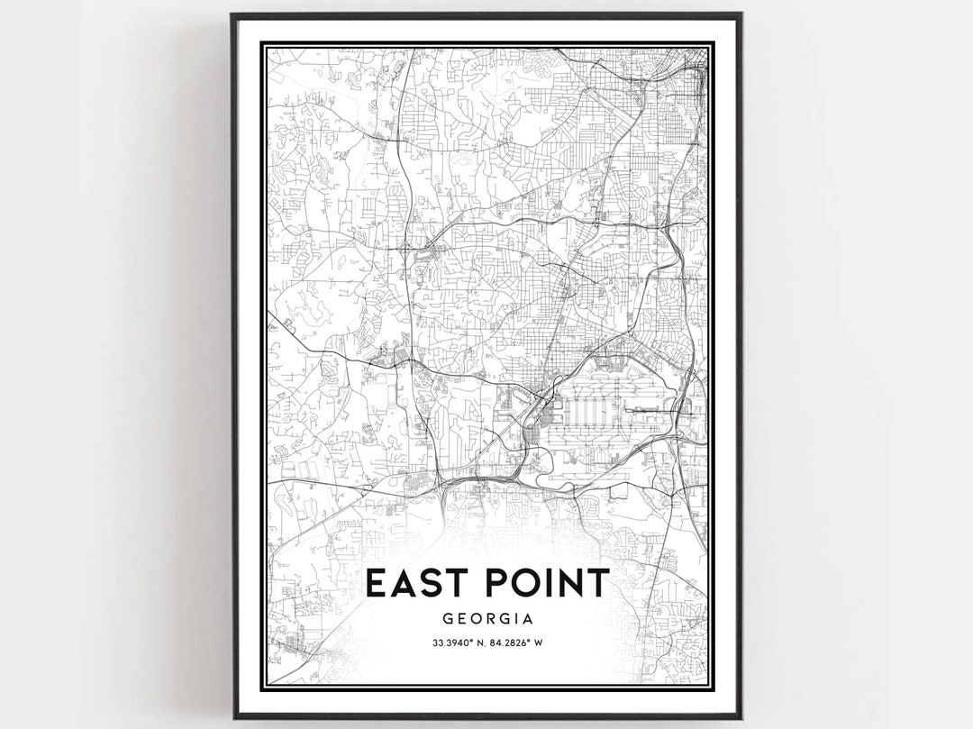 East Point Map Print, East Point Map Poster Wall Art, Ga City Map ...