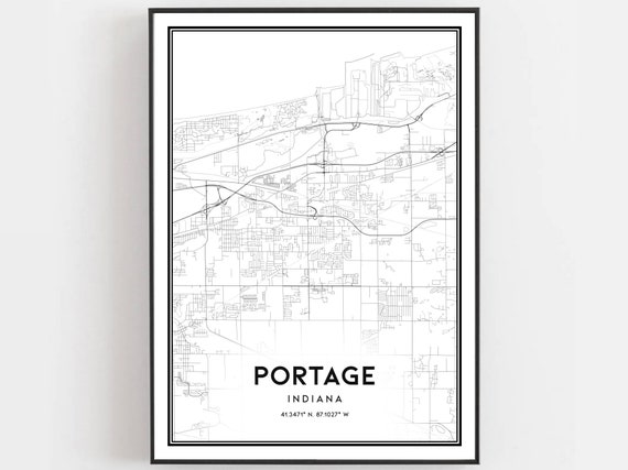 Portage Map Print Portage Map Poster Wall Art in City Map | Etsy