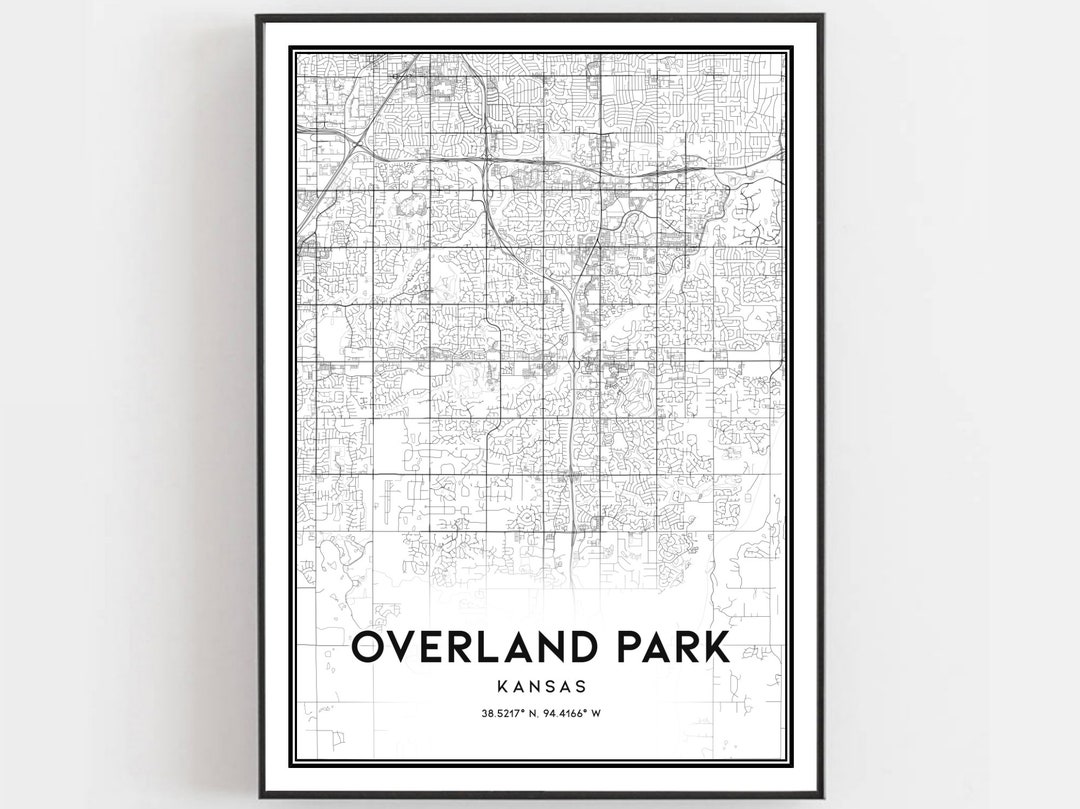Overland Park Map Print, Overland Park Map Poster Wall Art, Ks City Map ...