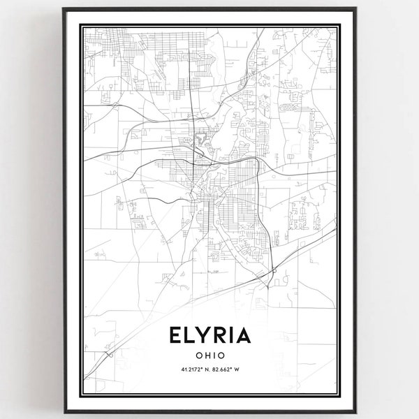 Elyria City Map - Etsy